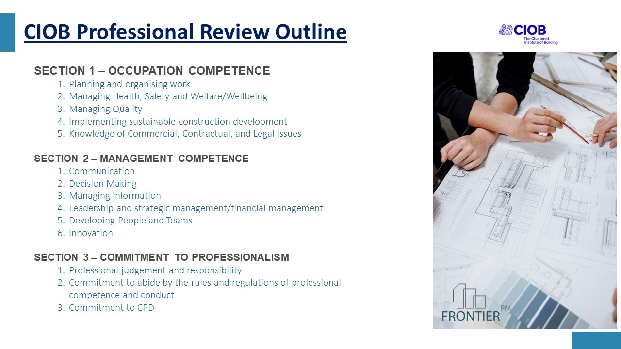 The Paved Route for the CIOB Membership - Frontier PM